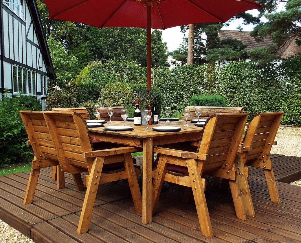 HB44 - Eight Seater Square Table Set – Charles Taylor Trading Ltd