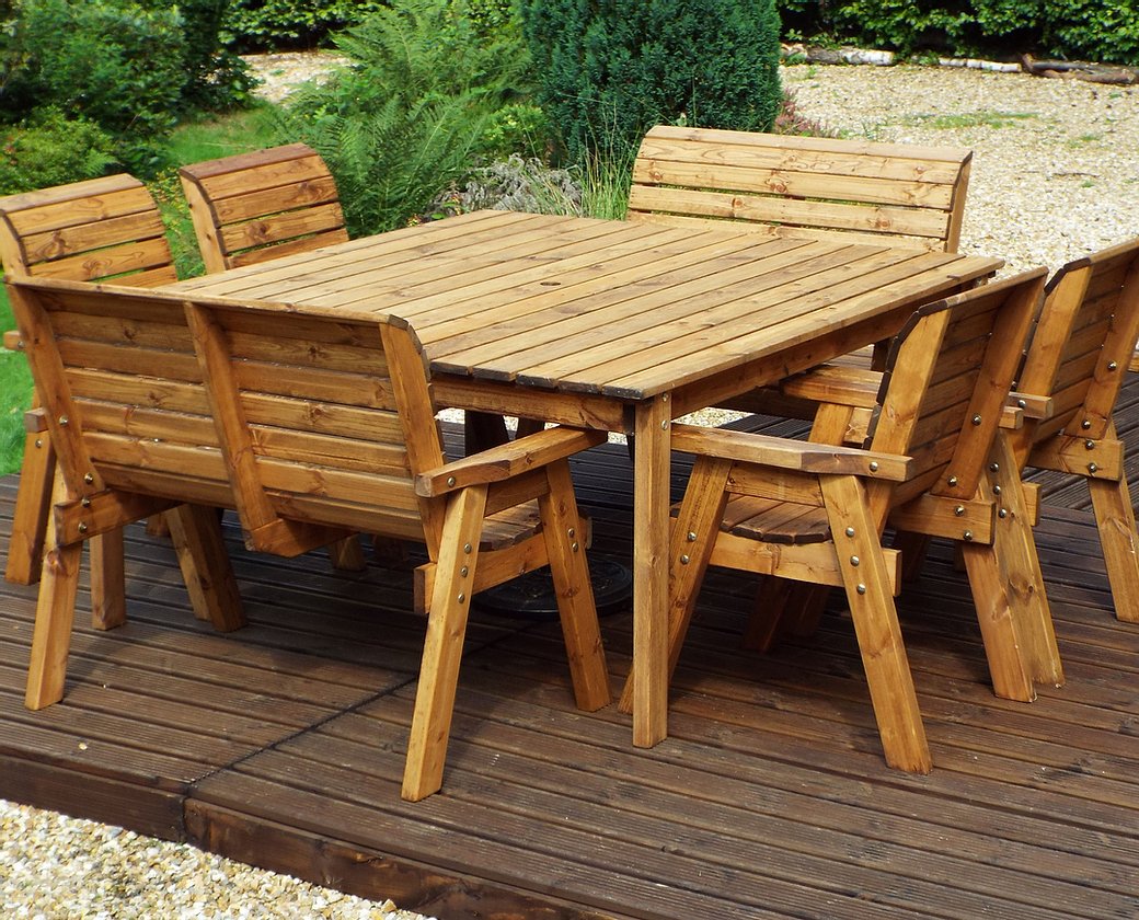 HB44 - Eight Seater Square Table Set – Charles Taylor Trading Ltd